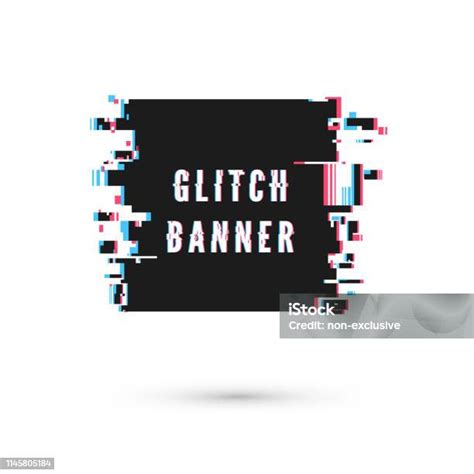 왜곡 된 글리치 스타일의 정사각형 배너 양식 벡터 일러스트 레이 션에 고립 된 흰색 배경 0명에 대한 스톡 벡터 아트 및 기타