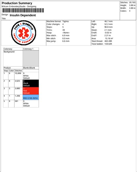 Insulin Dependent Embroidery Design Type 1 Diabetes Machine Embroidery