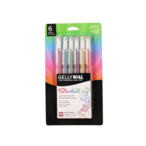 6 Pack Gelly Roll Stardust Pens Galaxy Andverticalline Deserres