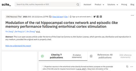 [citation Report] Modulation Of The Rat Hippocampal‐cortex Network And