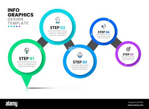Modèle Dinfographie Avec Icônes Et 5 Options Ou étapes Cercles Peut