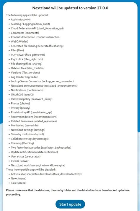 Upgrade To Nextcloud 27 Via Gui Or Occ