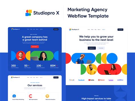 Studiopro X Marketing Agency Webflow Template On Behance