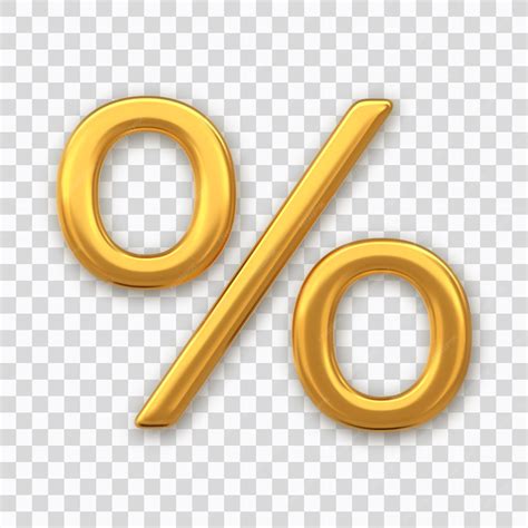 Símbolo De Porcentagem Sinal De Porcentagem Dourado Isolado Em Fundo