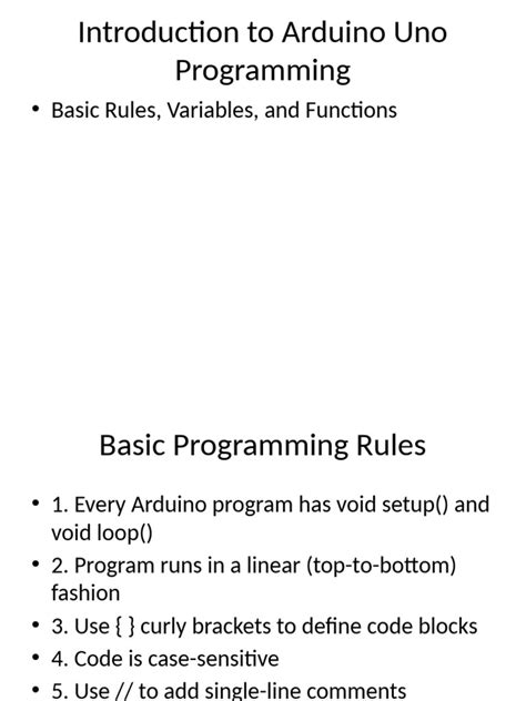 Arduino Uno Programming Basics Pdf
