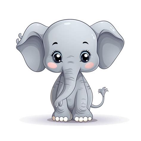 Premium Photo Elephant 2d Cartoon Vector Illustration On White Backgroun