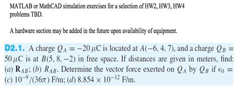 Solved Matlab Or Mathcad Simulation Exercises For A