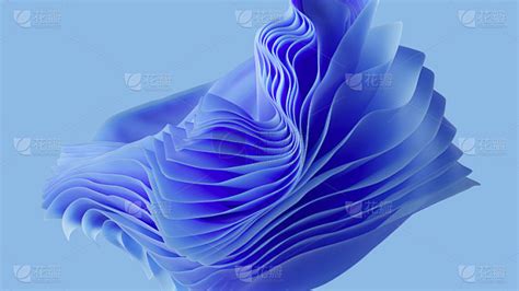 3d渲染，抽象蓝色分层背景，时尚壁纸