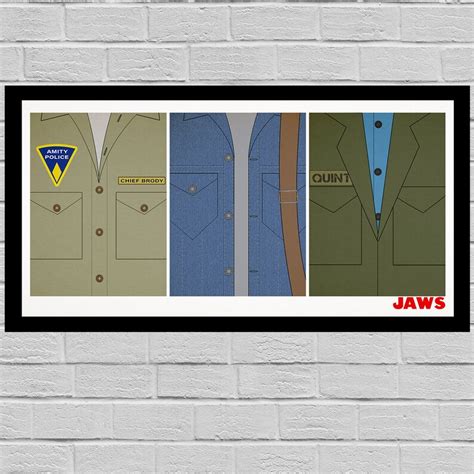 Jaws Hooper Brody Quint Costume Inspired Art Print Wall Etsy