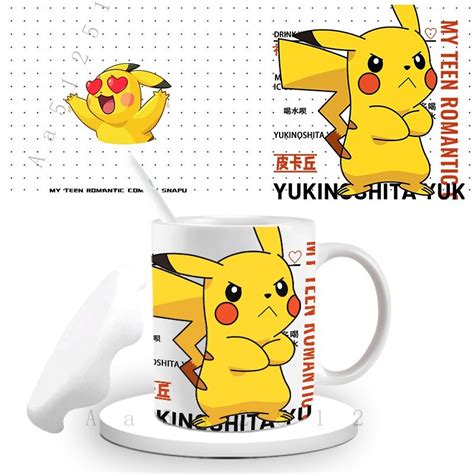 台灣熱銷 皮卡丘卡通二次元衕人陶瓷馬剋盃水盃學生禮物男女水盃可愛辦公盃 蝦皮購物
