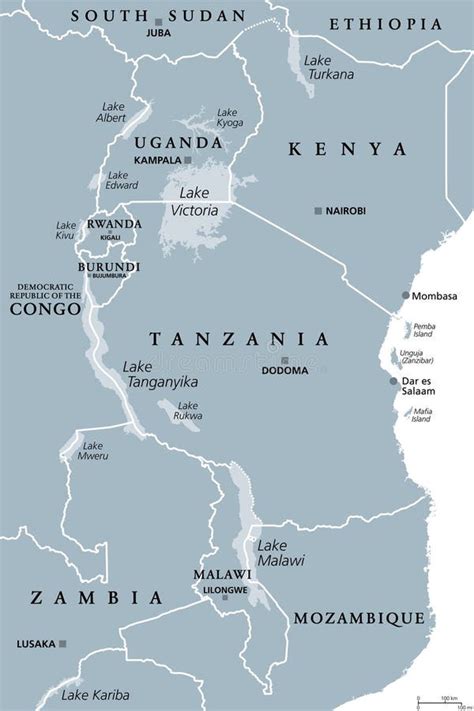 Región Africana De Grandes Lagos Grandes Lagos De Rift En El Mapa