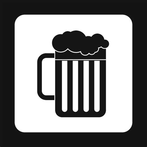 Icône De Chope De Bière Dans Un Style Simple Isolé Sur Fond Blanc