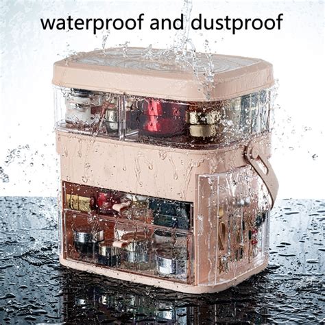 화장품 저장 상자 방진 스킨 케어 제품 데스크탑 Led 미러 선반 색상 흰색 대형 Led 조명 모델