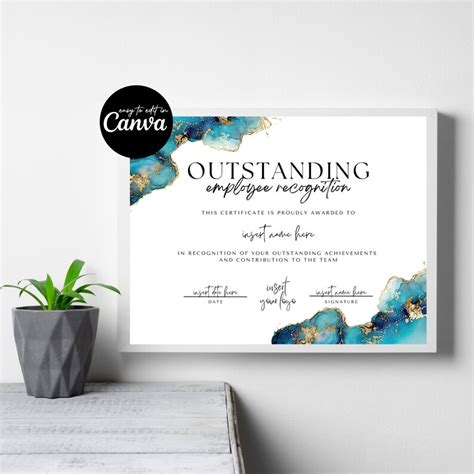 Employee Appreciation Certificate Template Instant Download Etsy