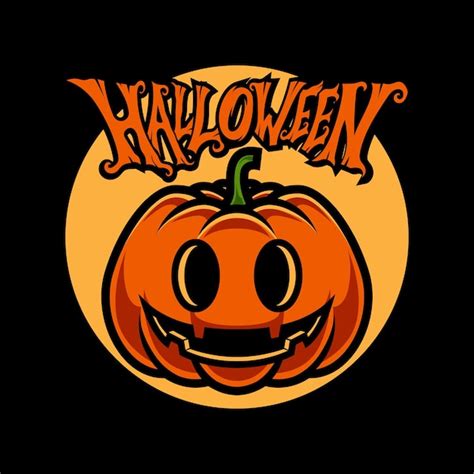 Cabeza De Calabaza Sonriente Cartel De Halloween Vector Premium