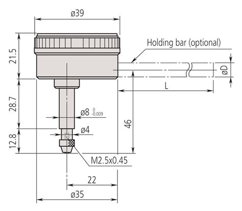 Mitutoyo Back Plunger Type Indicator Range 1mm 1960 Toolpartreplacement