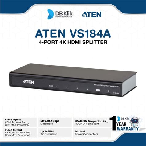 Jual Aten VS184A 4 Port 4K Metal Hdmi Splitter Shopee Indonesia