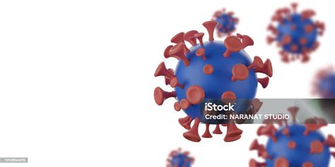 3d 렌더링 레드 바이러스 프레임 복사 공간 Dna 배경 및 Rna 바이러스 코로나 바이러스 코비드 19ncp와 텍스트를 넣어
