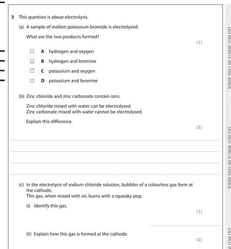 Gcse Edexcel Chemistry Combined Science Identifying Gases This