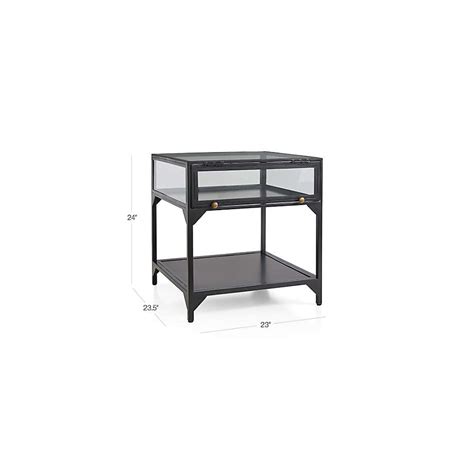 Ventana Black Glass Display End Table With Shelf Reviews Crate And Barrel