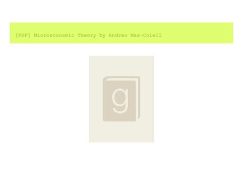 PPT PDF Microeconomic Theory By Andreu Mas Colell PowerPoint Presentation ID