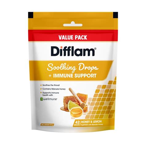 Buy Difflam Soothing Drops Immune Support Honey And Lemon 42 Drops