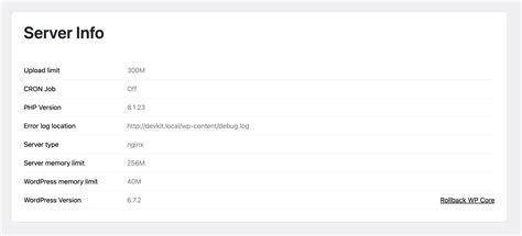 Server Information Devkit