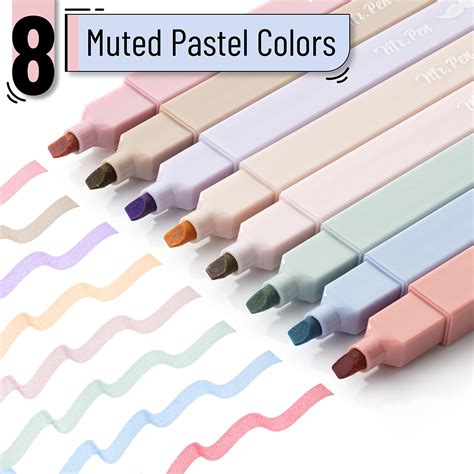 Aesthetic Highlighters No Bleed 8 Pack Muted Pastel