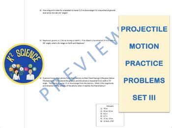 Projectile Motion Practice Problems Set III D Kinematics Unit Physics