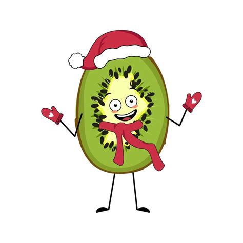 Cute Kiwi Character With Joyful Emotions Face Happy Eyes 3306577
