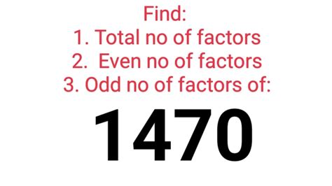 Find Total Number Of Factors Of Any Number Math Mathematics Factors