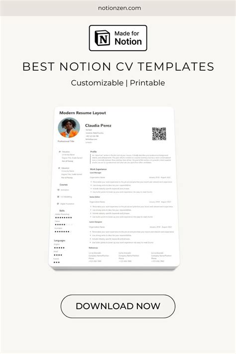 Best Notion Resume Cv Templates To Impress Employers 1569 In 2025 Resume Layout Resume