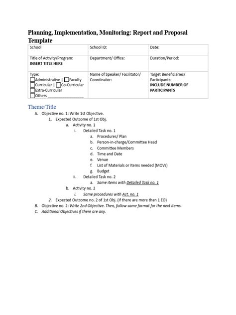 Program Design Template Pdf Cognition