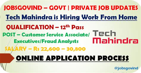 Tech Mahindra Is Hiring Work From Home Office For Executives