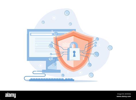 Characters Using Cyber Security Services To Protect Personal Data Online Payment Security