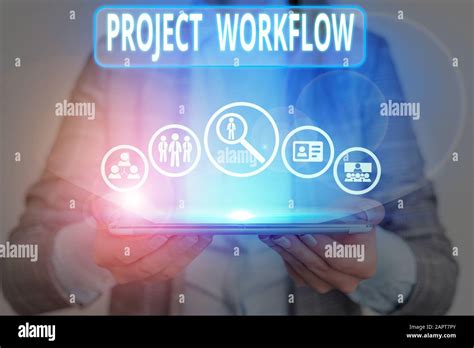 conceptual hand writing showing project workflow concept meaning