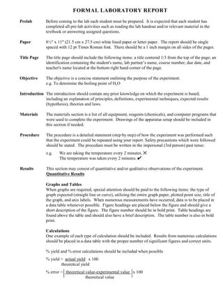 Formal Lab Report Guidelines PDF