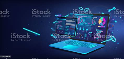 Software With Ui Design And Development Stock Illustration Download Image Now Laptop