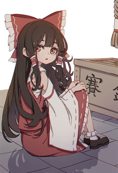 Safebooru 1girl Absurdres Bare Shoulders Bow Box Brown Eyes Brown