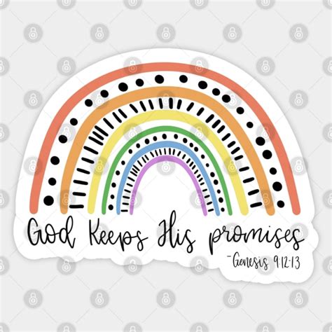 Bible Verse Rainbow God Keeps His Promises Rainbow Sticker