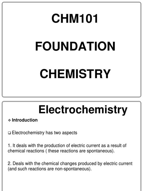 Electrochemistry Lecture Notes Download Free Pdf Redox