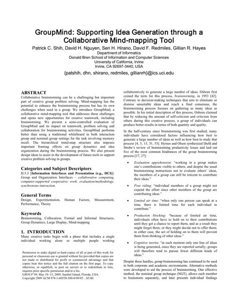 Pdf Groupmind Supporting Brainstorming Through A Collaborative Mind