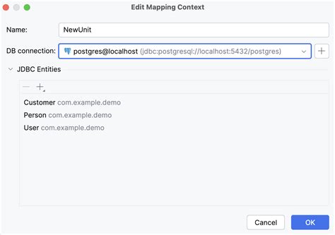 Persistence Tool Window Intellij Idea Documentation