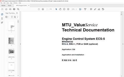 Mtu Engine Control System Ecs 5 Ecu 4 Emu 1 Fcb Sam Optional
