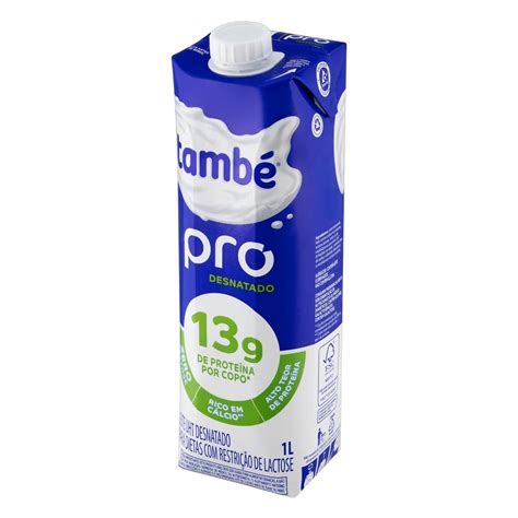 Leite UHT Desnatado Zero Lactose Itambé Pro Caixa Tampa 1L BIG BOX 402 403 Norte