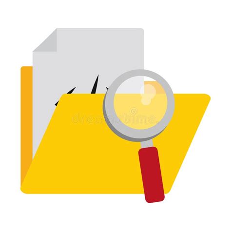 Folder With Programming Code And Magnifying Glass Symbol Stock Vector