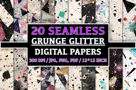 20 Seamless Grunge Glitter Patterns Graphic By Nordicdesign · Creative