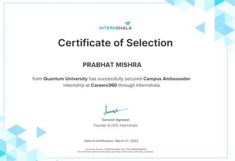 Prabhat Mishra On Linkedin Career360 Internshala Internship Linkedin Campusambassador