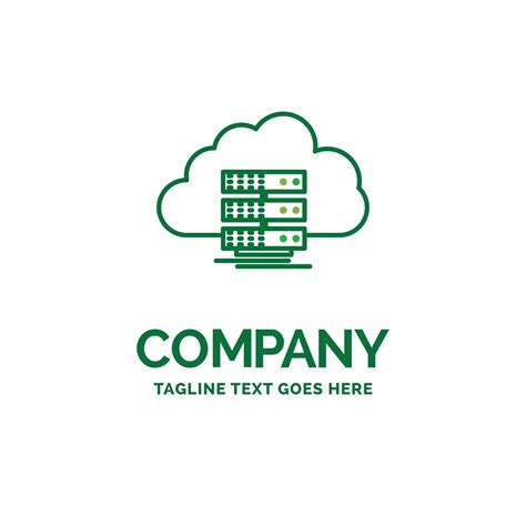 Cloud Storage Computing Data Flow Flat Business Logo Template Creative Green Brand Name