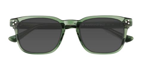 Percept Rectangle Crystal Green Frame Prescription Sunglasses